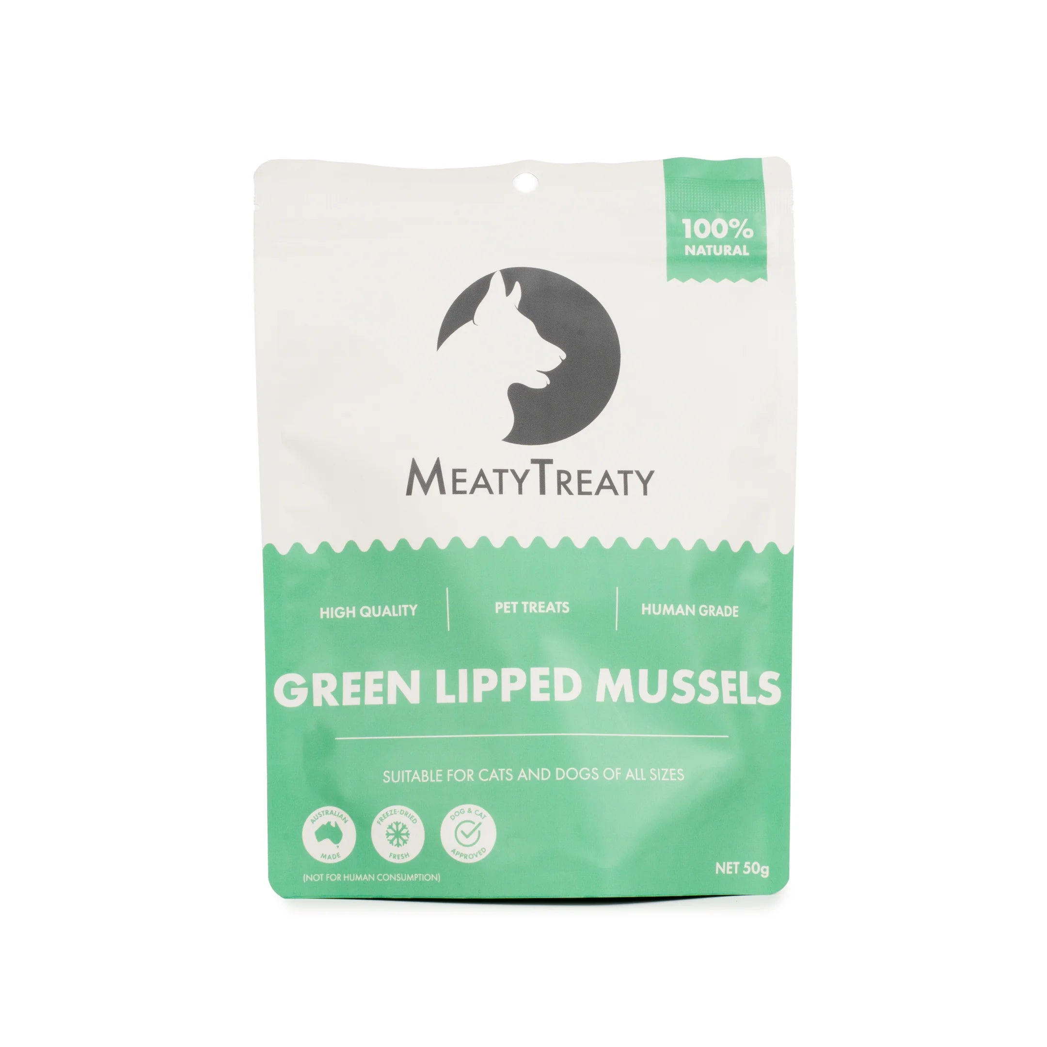 MEATY TREATY Freeze Dried NZ Green Lip Mussels Dogs & Cats Treat 50G ...